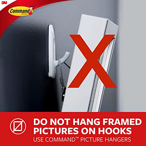 Command Small , Damage Free Hanging Wall Hooks with Adhesive Strips, No Tools Wall Hooks for Hanging Decorations in Living Spaces, 2 Clear Wall Hooks and 4 Command Strips