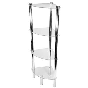 home basics shelf corner glass, 4-tier