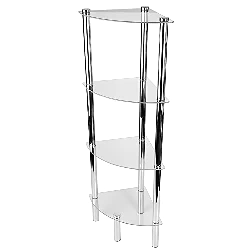 Home Basics Shelf Corner Glass, 4-Tier