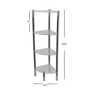 Home Basics Shelf Corner Glass, 4-Tier