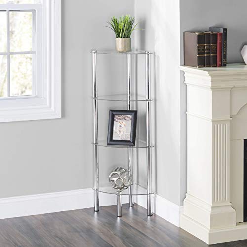 Home Basics Shelf Corner Glass, 4-Tier