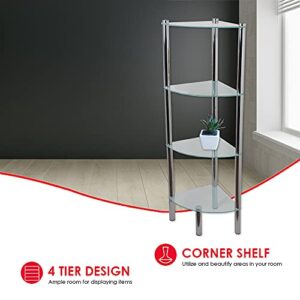 Home Basics Shelf Corner Glass, 4-Tier