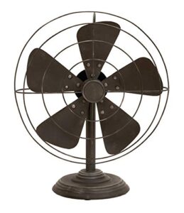 deco 79 metal fan sculpture, 15" x 8" x 18", black