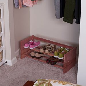 CedarFresh Stackable Cedar Shoe Rack, 29"l x 12"d x 5.5"h