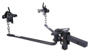 husky 31425 round bar weight distribution hitch with shank assembly - (1001 lb. to 1400 lb. tongue weight capacity)