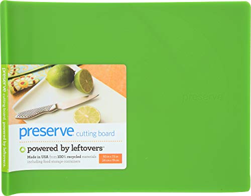 PRESERVE Cutting Board Plastic Small Green, 1 EA