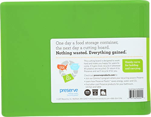 PRESERVE Cutting Board Plastic Small Green, 1 EA