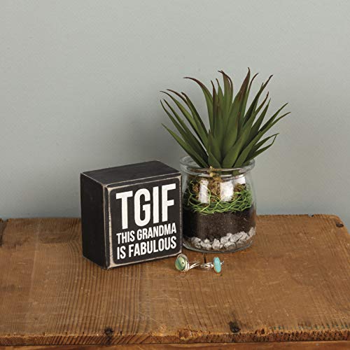 Primitives by Kathy Classic Box Sign, 3" Square, TGIF Grandma