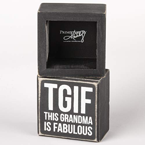 Primitives by Kathy Classic Box Sign, 3" Square, TGIF Grandma