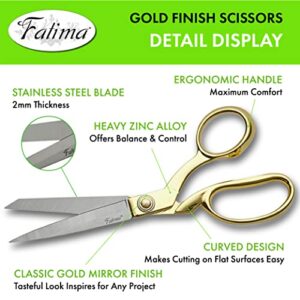 SZCO Supplies Professional Heavy-Duty Fabric Scissors for Tailoring with Gold Finished Handle