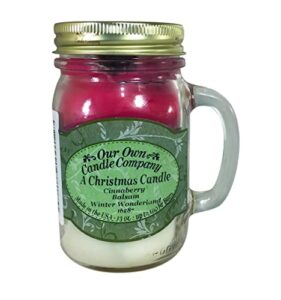 our own candle company christmas triple - cinnaberry, balsam, winter wonderland scented 13 ounce mason jar candle