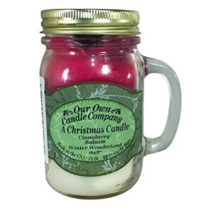 Our Own Candle Company Christmas Triple - Cinnaberry, Balsam, Winter Wonderland Scented 13 Ounce Mason Jar Candle