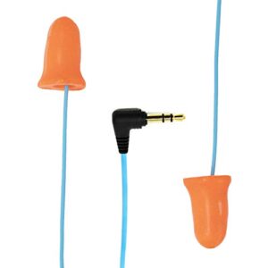 plugfones basic earplug-earbud hybrid - noise reducing earphones - orange