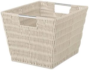 whitmor rattique small storage tote latte