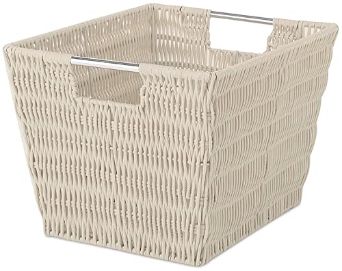 Whitmor Rattique Small Storage Tote Latte