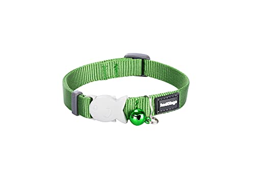 Red Dingo Classic Cat Collar, One Size Fits All, Green