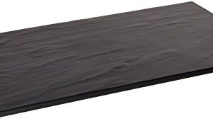 American Metalcraft FSLT08 Rectangle Melamine Platter, Faux Slate, Black