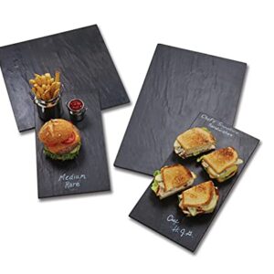 American Metalcraft FSLT08 Rectangle Melamine Platter, Faux Slate, Black