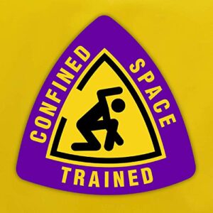 SmartSign "Confined Space Trained" Hard Hat Decal | 2.5" x 2.5" Conformable Vinyl, Pack of 5