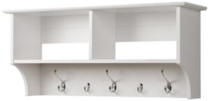 prepac 36 inch wide hanging entryway shelf, white