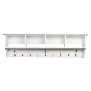 prepac 60 inch wide hanging entryway shelf, white