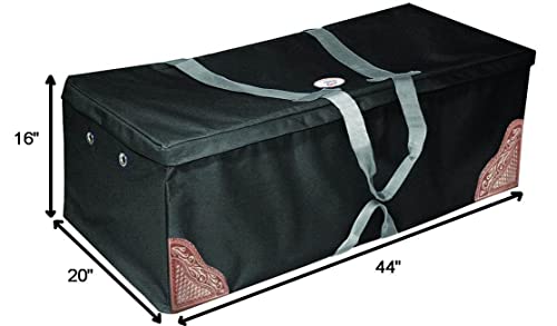 Derby Originals Hay Bale Bag Large 600D Waterproof with Leaf & Basket Hand Tooled Leather Accents 44" x 20" x 16"