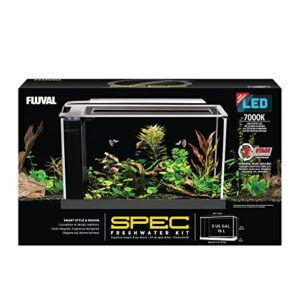 fluval spec aquarium kit, aquarium with led lighting and 3-stage filtration system, 5-gallon