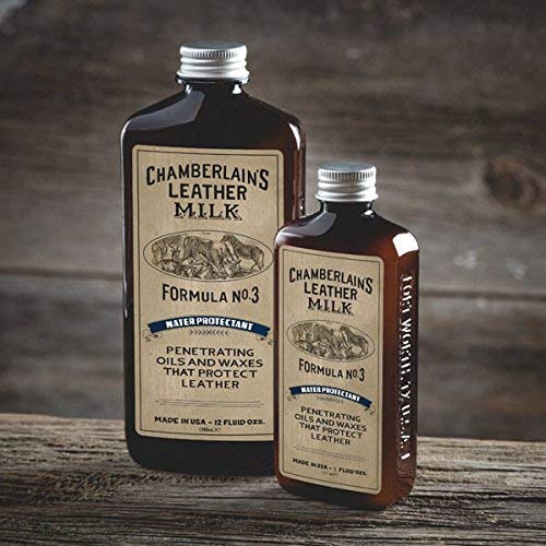 Leather Milk Leather Water Repellent and Protector - Water Protectant No. 3 - All Natural, Non-Toxic Water Proofer and Liquid Sealant. Made in The USA. 2 Sizes. Includes Premium Applicator Pad!