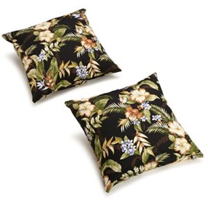 blazing needles all-weather uv-resistant outdoor knife edge pillows set, set of 2, 20", freeport ebony,9910-s2-reo-12