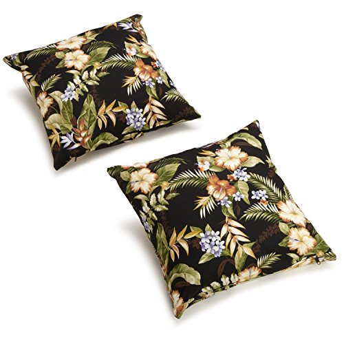 Blazing Needles All-Weather UV-Resistant Outdoor Knife Edge Pillows Set, Set of 2, 20", Freeport Ebony,9910-S2-REO-12