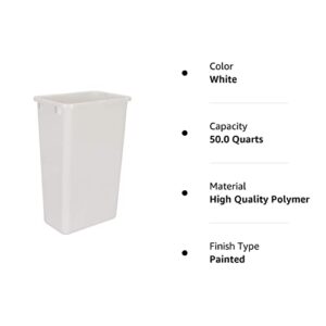 Hardware Resources CAN-50W Plastic Waste Container, White