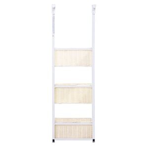 SEI Furniture Over-The- Door 3-Tier Woven Basket Storage, White