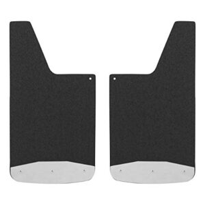 luverne 251223 universal front or rear 12-inch x 23-inch textured rubber mud guards with stainless steel plates , black