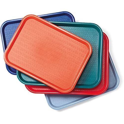 Carlisle FoodService Products CT121605 Café Standard Cafeteria / Fast Food Tray, 12" x 16", Red