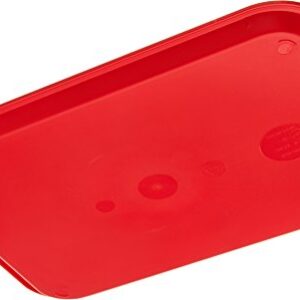 Carlisle FoodService Products CT121605 Café Standard Cafeteria / Fast Food Tray, 12" x 16", Red