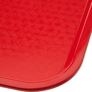 Carlisle FoodService Products CT121605 Café Standard Cafeteria / Fast Food Tray, 12" x 16", Red