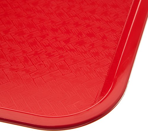 Carlisle FoodService Products CT121605 Café Standard Cafeteria / Fast Food Tray, 12" x 16", Red