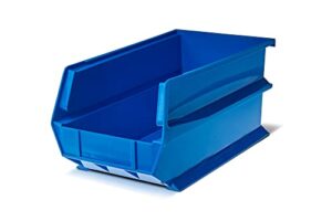 triton products 3-240b locbin 14-3/4-inch length, 8-1/4-inch width, 7-inch height blue stacking, hanging, interlocking polypropylene bins, 6-pack