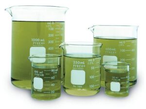 corning pyrex griffin low form corning beaker set (set of 5)