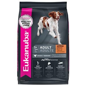 eukanuba adult medium breed dry dog food, 30 lb