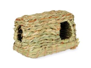 prevue hendryx 1096 nature's hideaway grass hut toy, small, 4 x 7 x 3.5