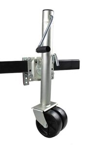 maxxhaul 70149 trailer jack with dual wheels - 26-1/2" to 38" lift swing back - 1500 lbs. capacity , grey