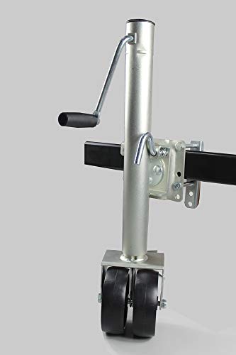 MaxxHaul 70149 Trailer Jack with Dual Wheels - 26-1/2" to 38" Lift Swing Back - 1500 lbs. Capacity , Grey