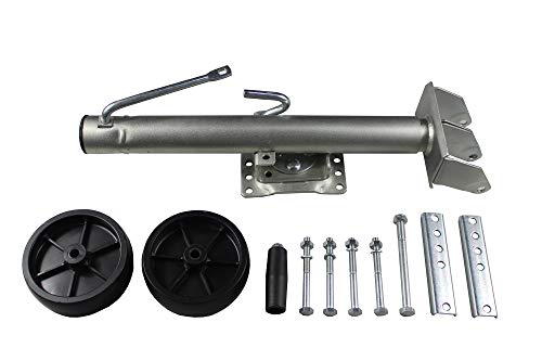 MaxxHaul 70149 Trailer Jack with Dual Wheels - 26-1/2" to 38" Lift Swing Back - 1500 lbs. Capacity , Grey