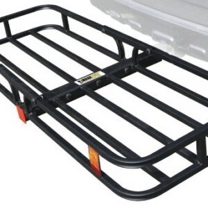 MaxxHaul 70107 53" x 19-1/2" Hitch Cargo Carrier - Trailer Mount Steel With High Side Rails For RV's, Trucks, SUV's, Vans, Cars 2" Receiver 500-lb Load Capacity , Black