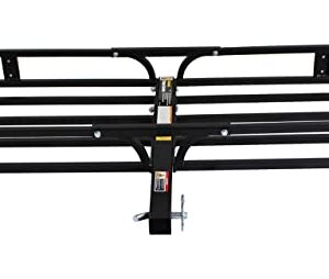 MaxxHaul 70107 53" x 19-1/2" Hitch Cargo Carrier - Trailer Mount Steel With High Side Rails For RV's, Trucks, SUV's, Vans, Cars 2" Receiver 500-lb Load Capacity , Black