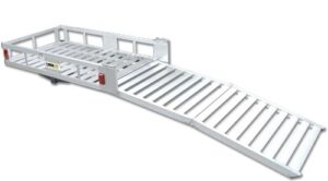 maxxhaul 70275 aluminum cargo carrier | with 60" folding ramp | 53.5" x 29"