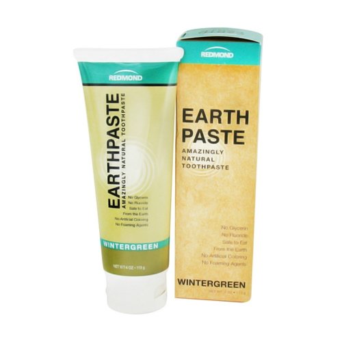 REDMOND - Earthpaste All Natural Non-Fluoride Vegan Non GMO Real Ingredients Toothpaste, Wintergreen 4 Ounce Tube (Pack of 3) (Packaging May Vary)