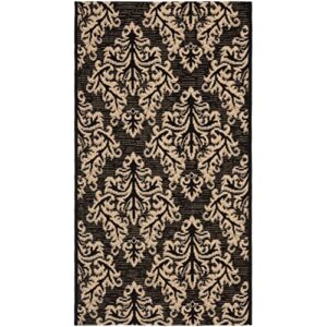 safavieh courtyard collection 2' x 3'7" black/cream cy6930 indoor/ outdoor waterproof easy-cleaning patio backyard mudroom accent-rug