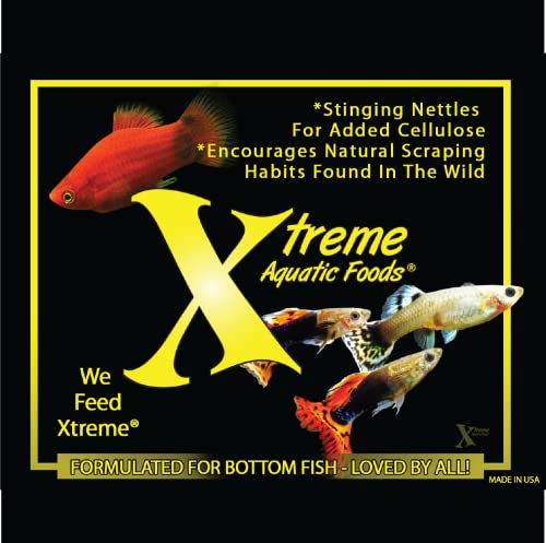 Xtreme Aquatic Fish Food - Nutritionally Balanced Professional Formula - Balanced Amino Acid Profile and No Hormones - Made in USA – Sinking Fish Food Bottom Feeder and Catfish Pellets (2 oz)